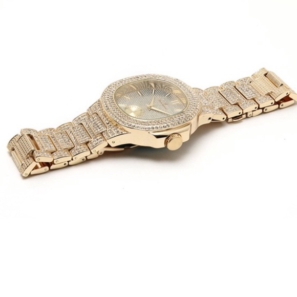 Accessories | Full Iced Out Gold Plated Watch | Poshmark